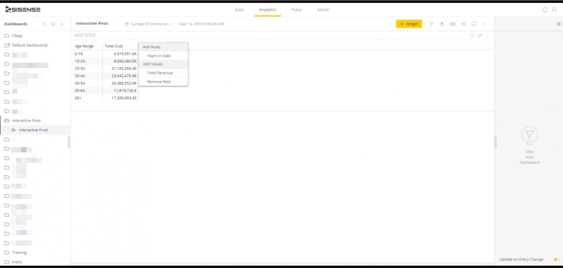 Interactive Pivot | Marketplace | Sisense