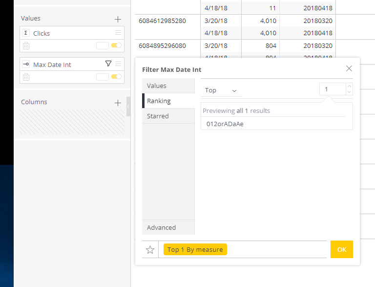 Calculating Values For The Most Recent Date